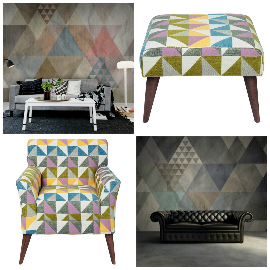 Geometric home triangle trend: Wallpaper and furniture to love ~ Fresh ...