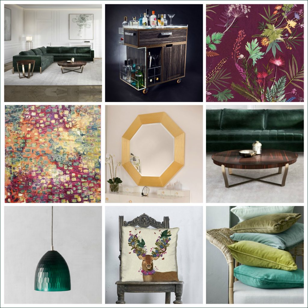 Ginspiration: Modern botanical luxe living room design ~ Fresh Design Blog